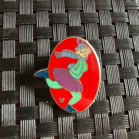 Disney | Jewelry | Disney Pin Toontown Pinwheel Ice Skater | Poshmark